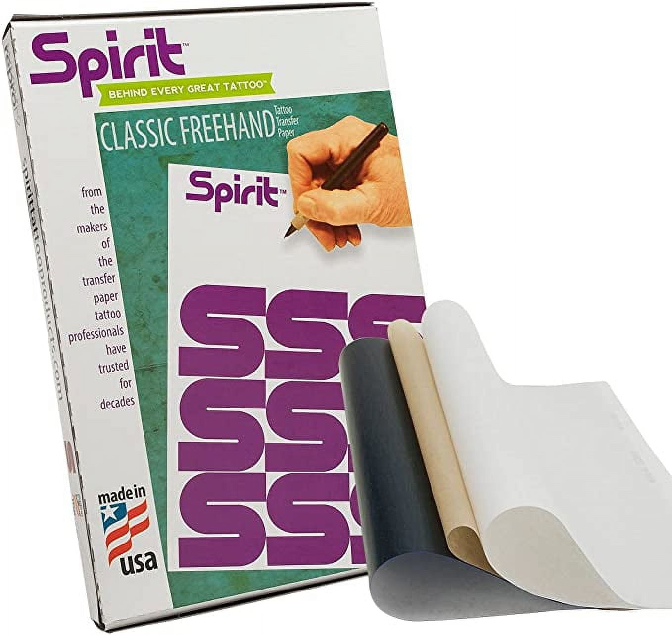 100 Sheets Spirit Stencil Paper for Freehand Tattoo Transfer Made in ...