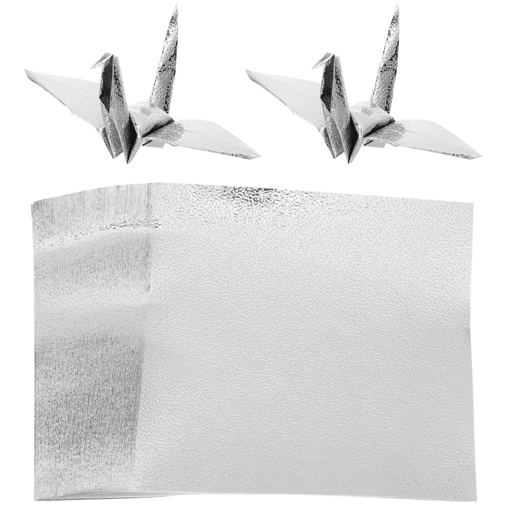 100 Sheets Square Origami Paper DIY Kit Folding Exquisite Child Silver ...
