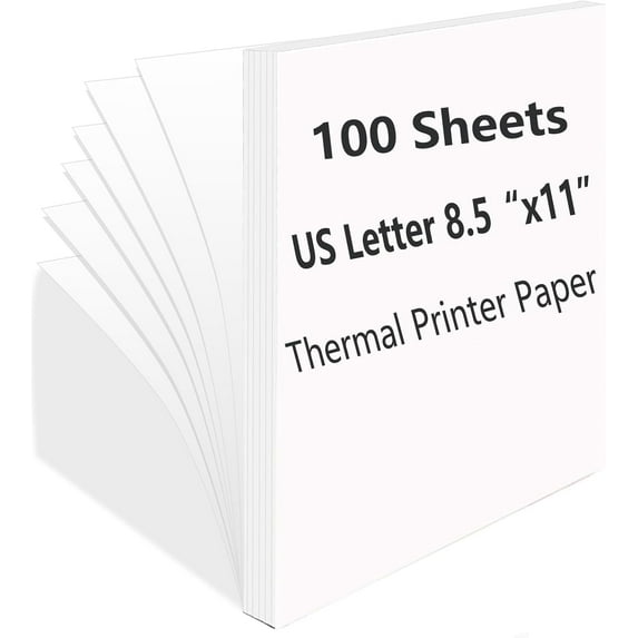 100 Sheets Thermal Printer Paper, 8.5''×11'' US Letter Size, Advanced ...