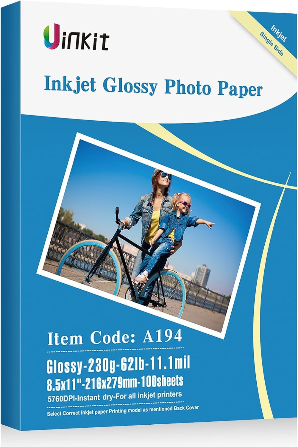 100 Sheets Thick Inkjet Glossy Photo Paper Picture 8.5x11 62lb 230g 11.1mil Cardstock Postcard ...