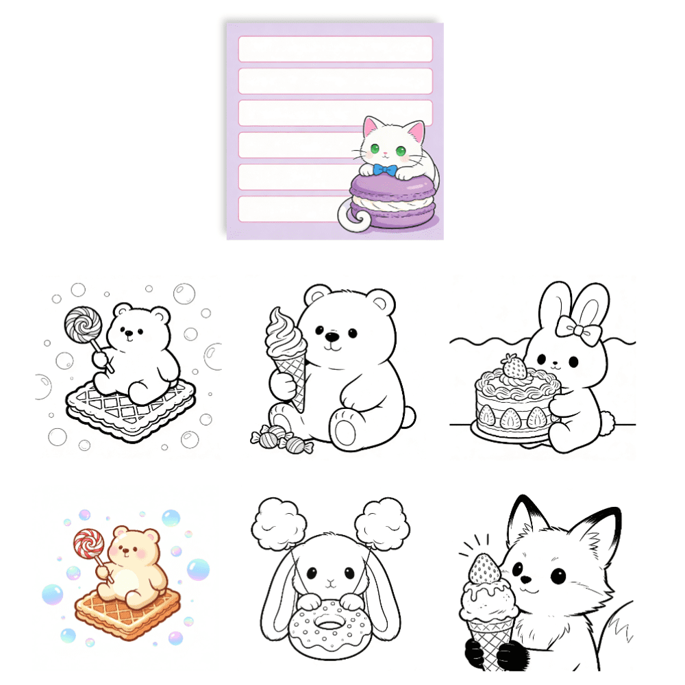 100 Sheets Unique Original Sticky Notes: Double-Sided (Coloring + Note ...
