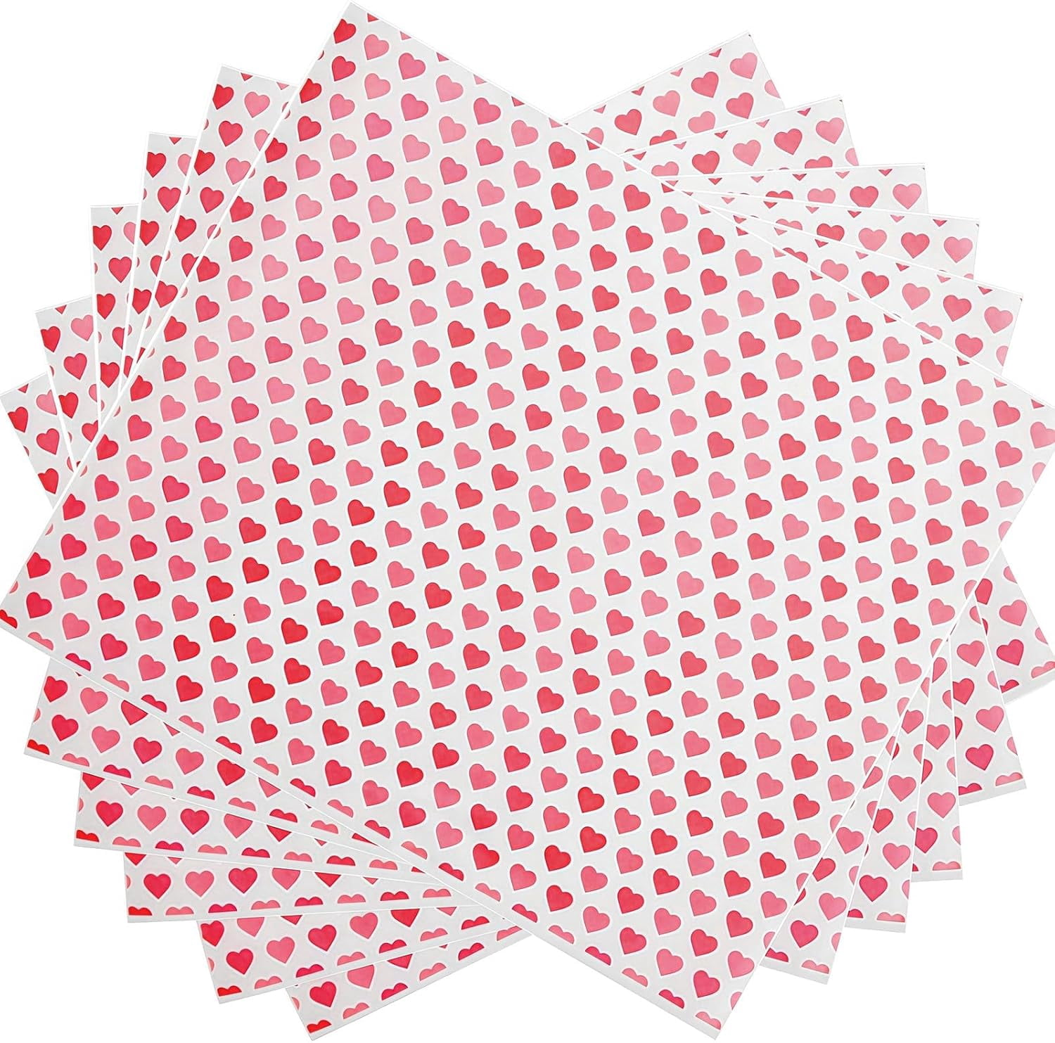 100 Sheets Valentine's Day Wax Paper for Food, Pink Heart Decorative ...