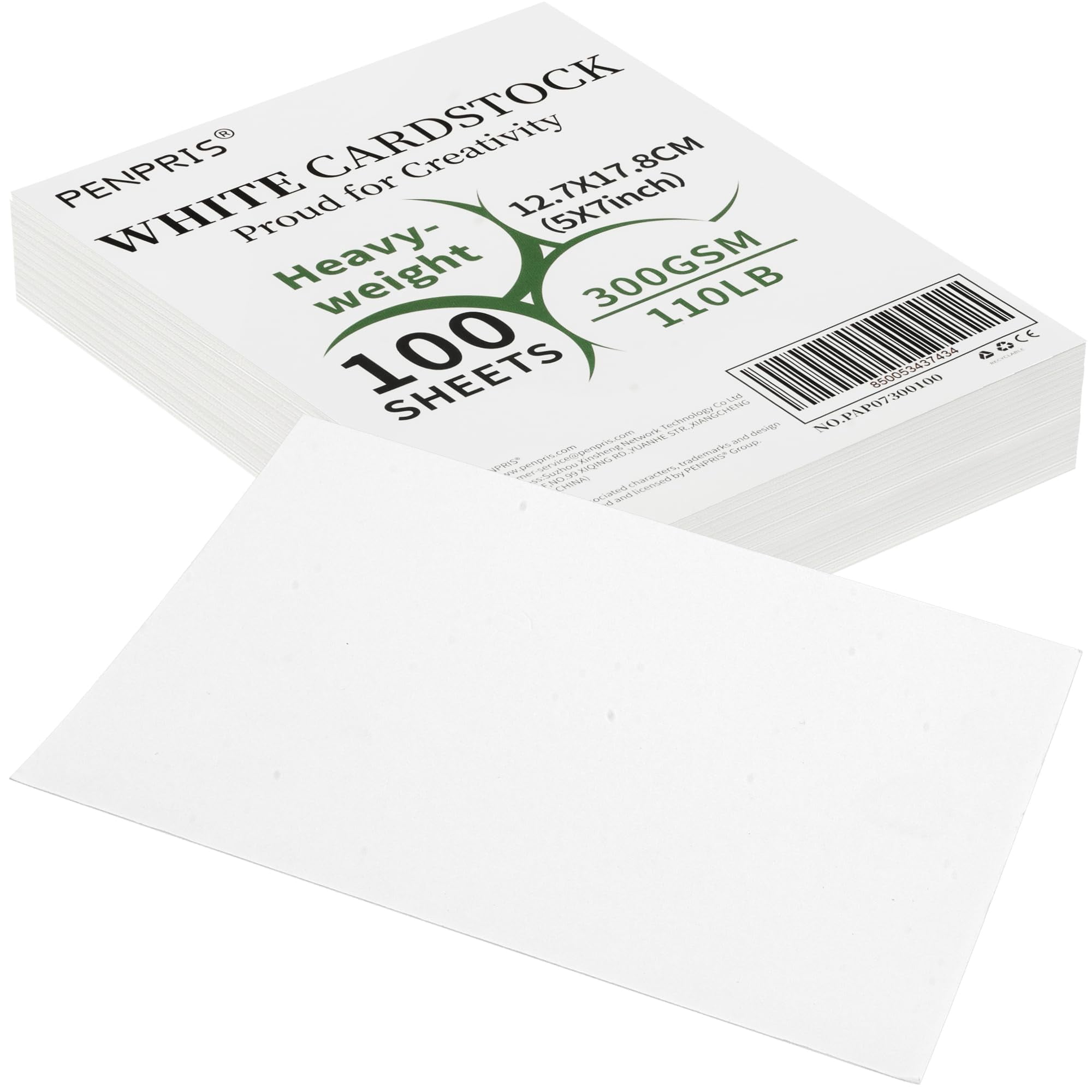 100 Sheets White Cards BCF26 Blank - 5''x7'' White Card Stock 300gsm ...