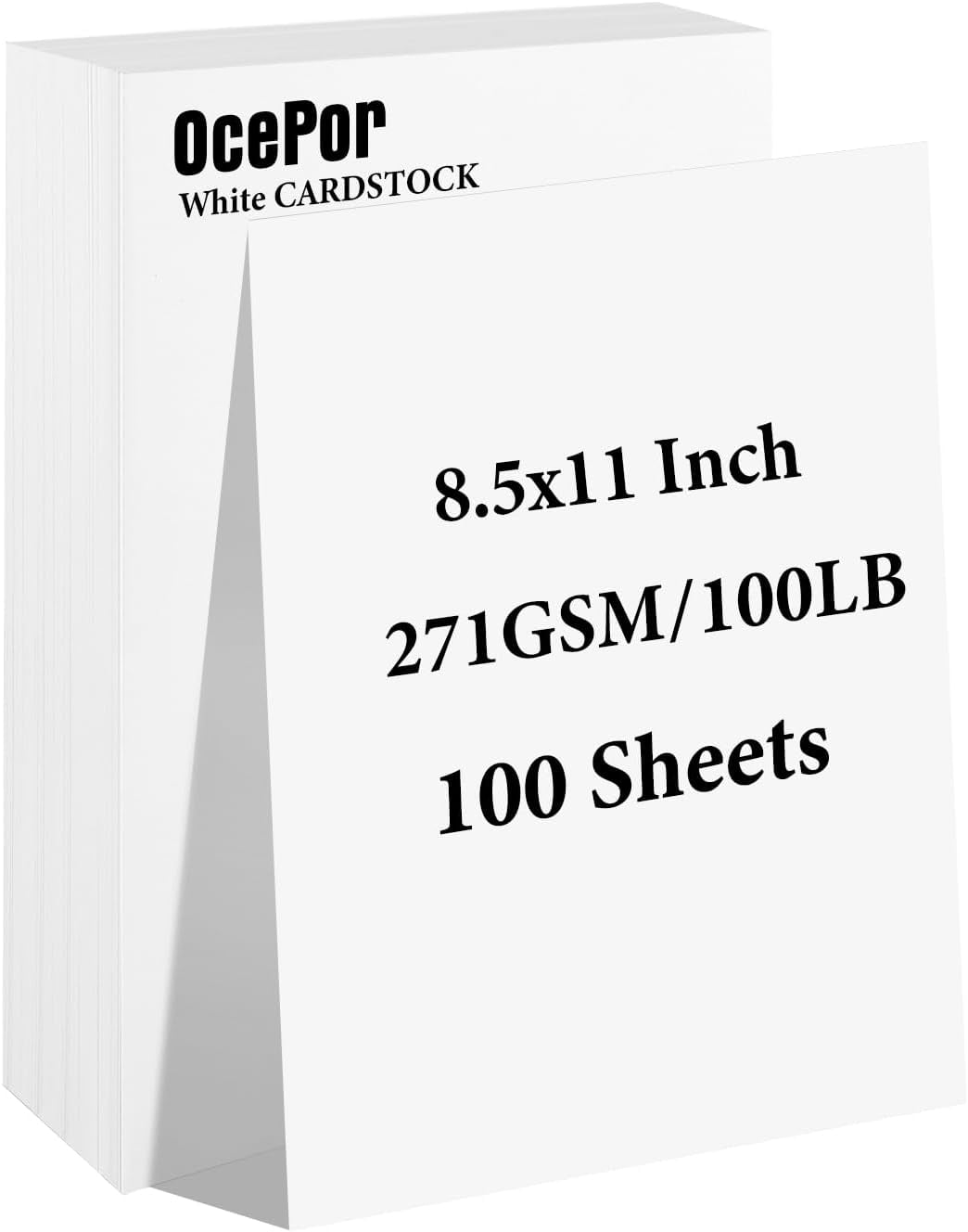 100 Sheets White Cardstock 8.5” x 11”, 100lb/271gsm Card Stock, Thick ...