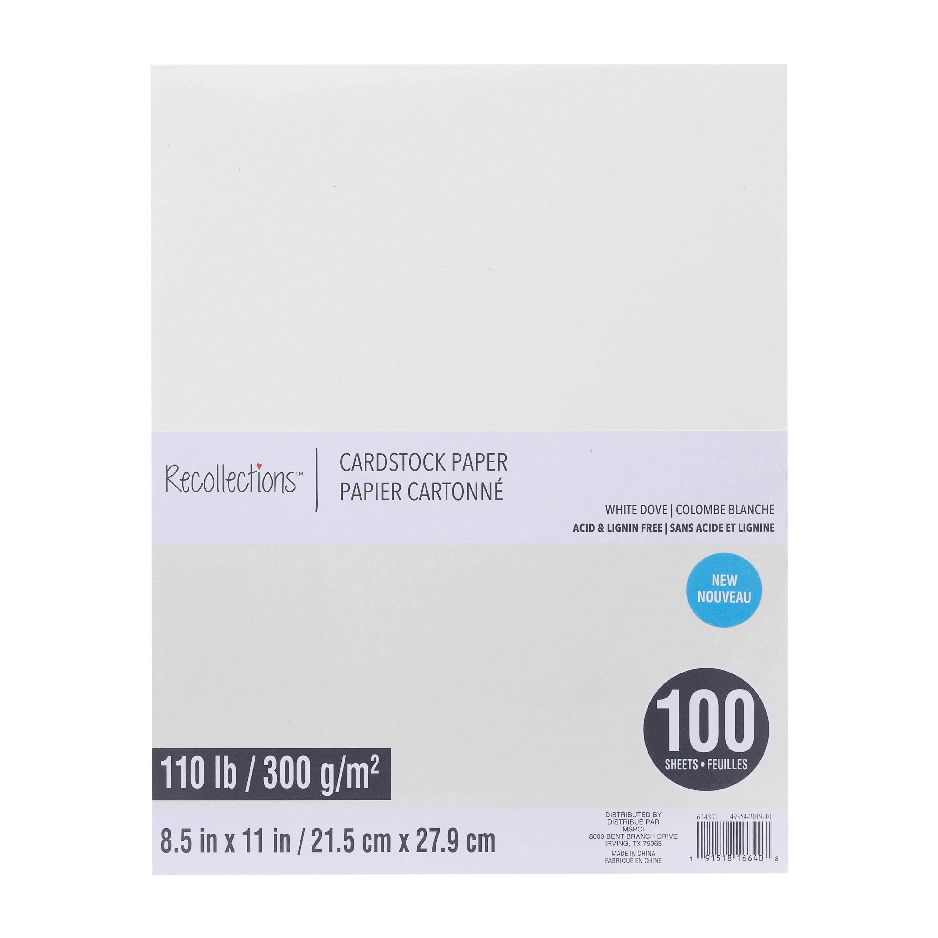 Recollections 8.5‚Äùx11‚Äù Solid Cardstock, 100 Sheets - Acid/Lignin ...