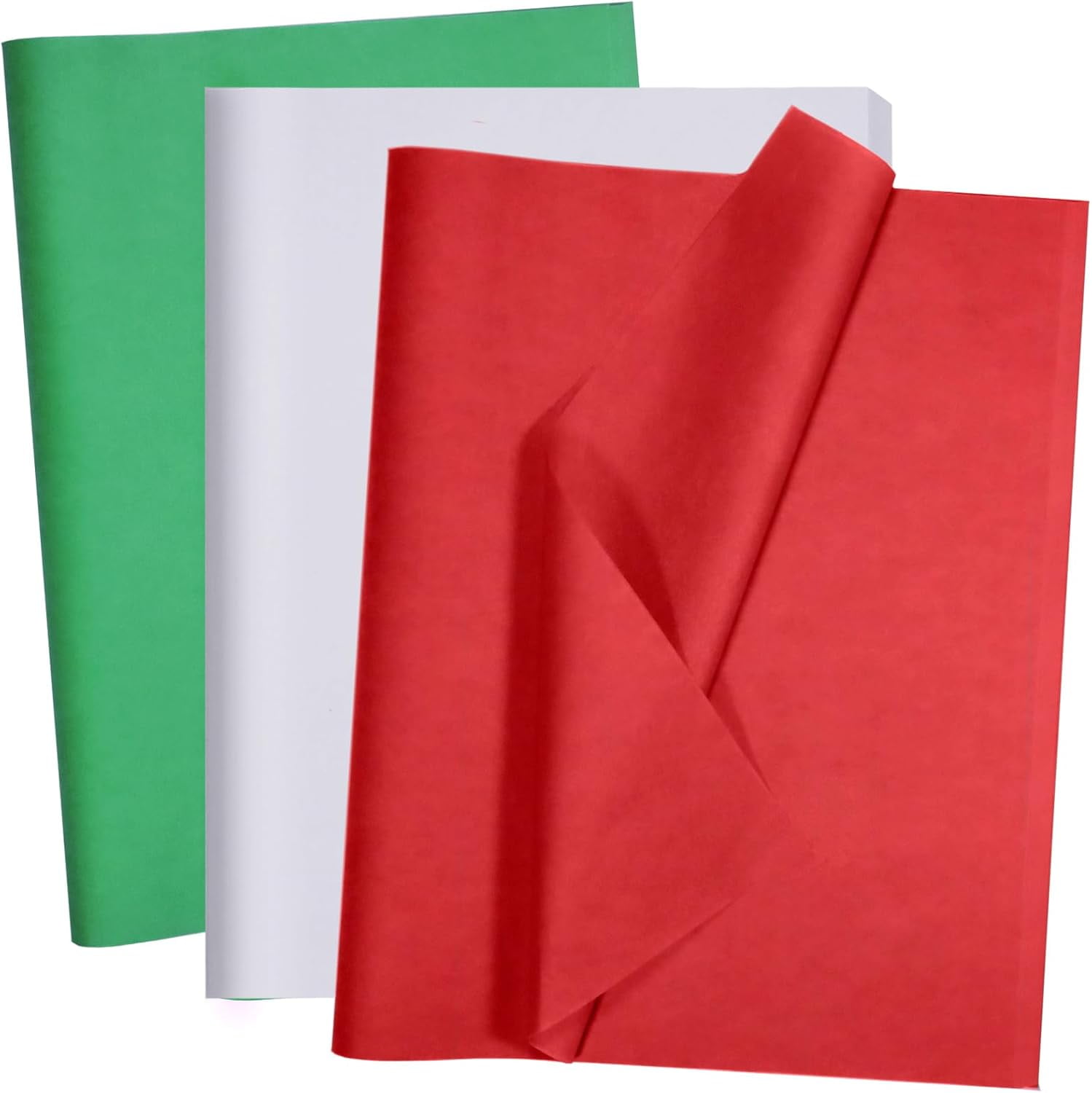 100 Sheets White Red Green Tissue Paper 14x20 Inches Multicolor ...