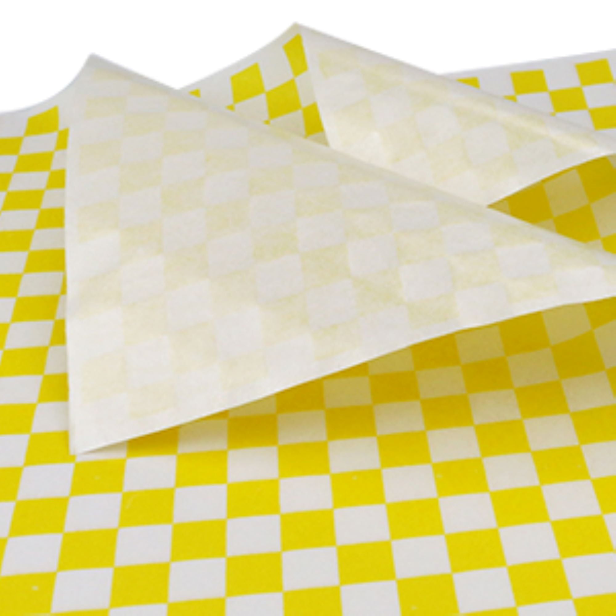 100 Sheets Yellow & White Check Sandwich Paper Wrap, Made in USA – 12 x ...