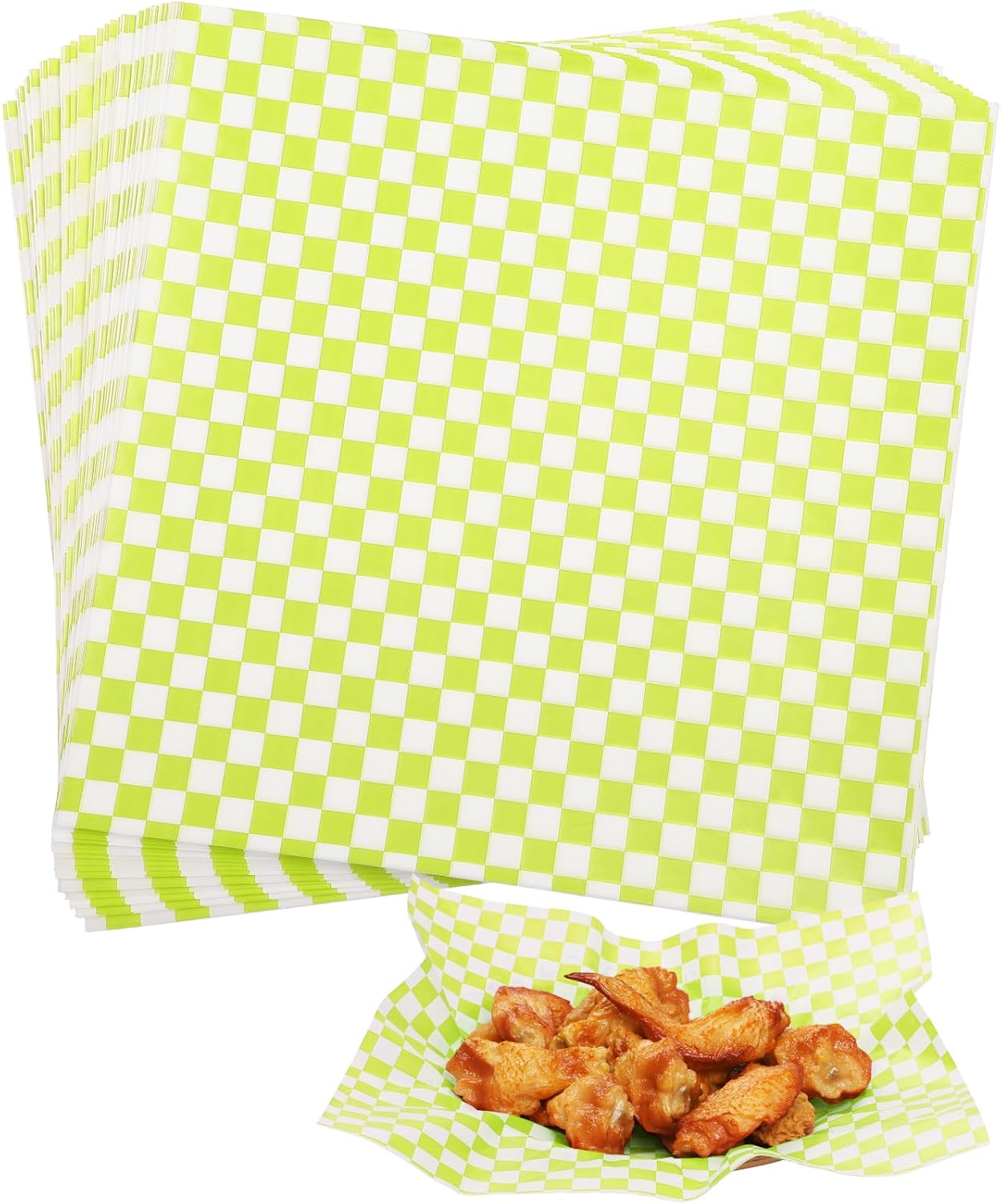 100 Sheets Yellow and White Checkered Deli Paper Sheets 12*12 Inch ...