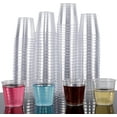 100 Shot Glasses, 1oz Clear Plastic Disposable Hard Cups, Mini Cups ...