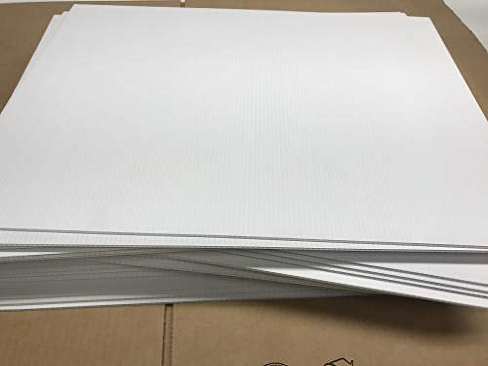 100 Signs 12"x18" x 4 mm (White) Corrugated Plastic Yard Sign, Pack of ...