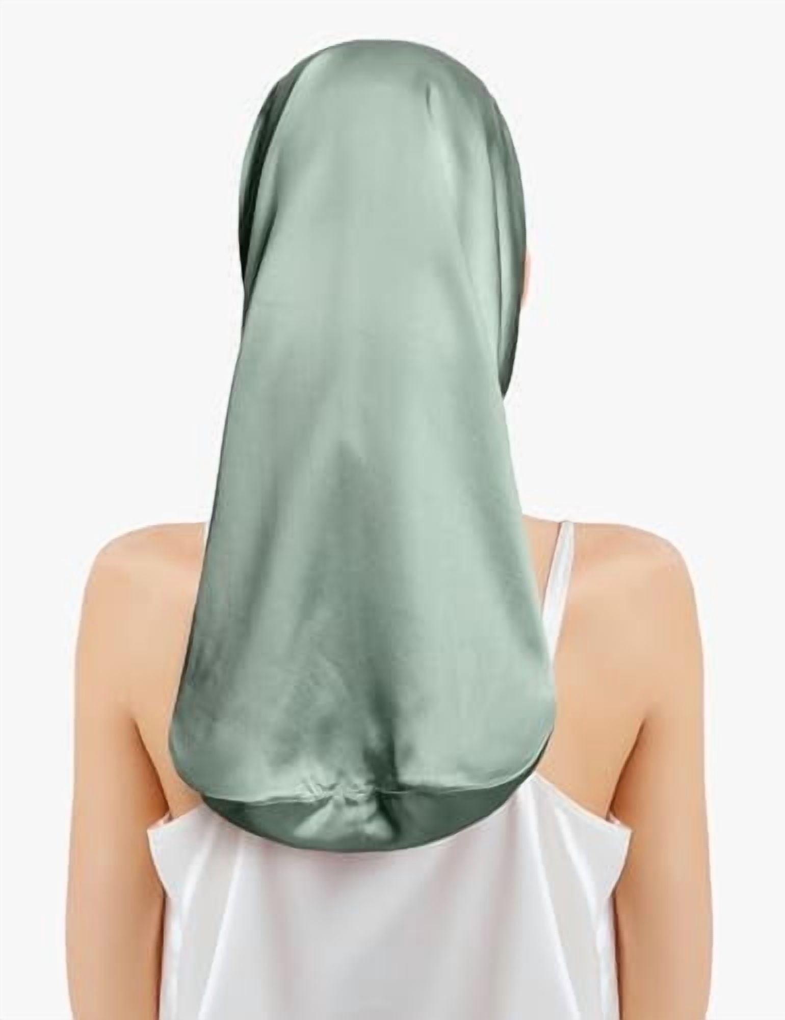 100% Silk Bonnet Mulberry 19 Momme Silk Sleep Cap Long for Curly Hair ...