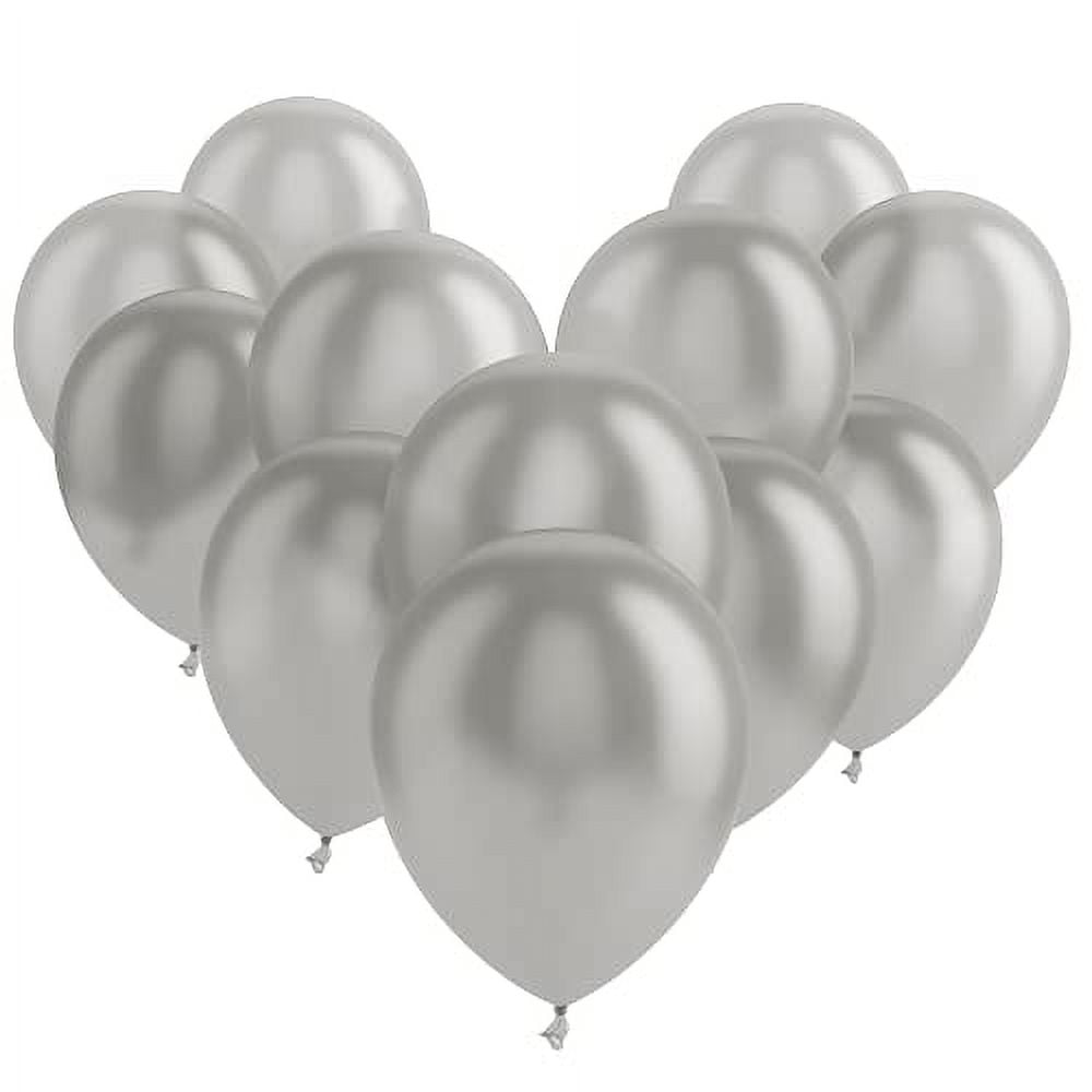 100 Silver Balloons 12 Inches 12 Kinds of Rainbow Party Latex Balloons ...