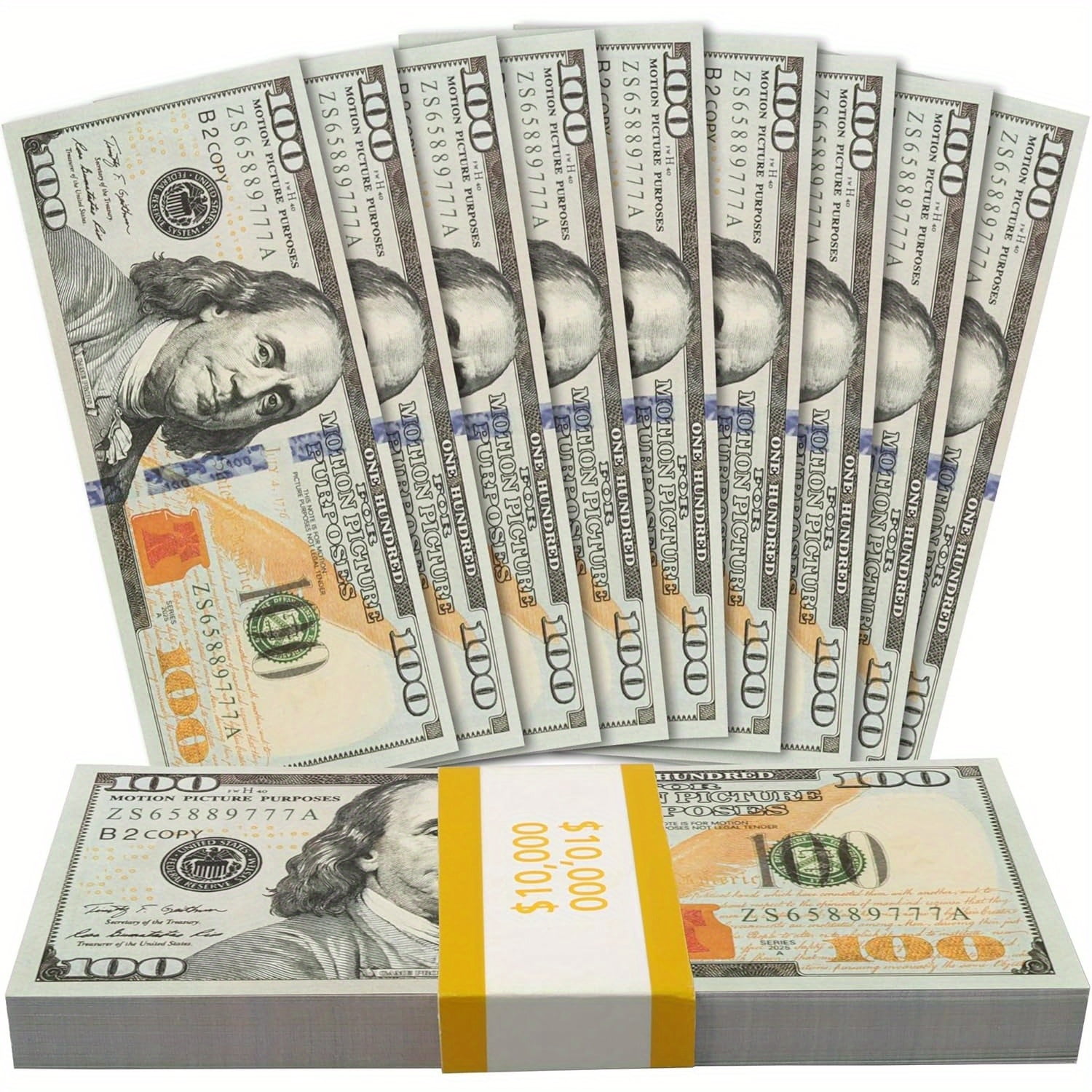 100 Simulated Banknotes Per Set, Realistic USD Props For Money Replicas ...