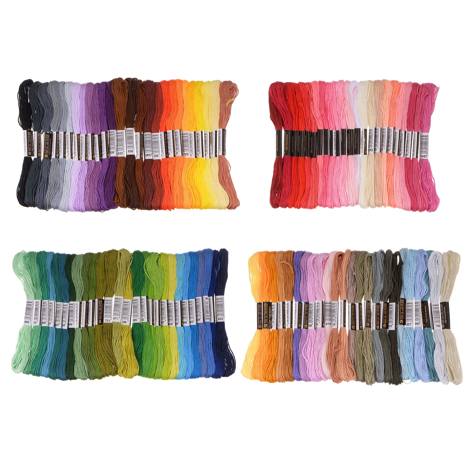 100 Skeins Embroidery Floss 8m Each Long Cross Stitch Thread for ...