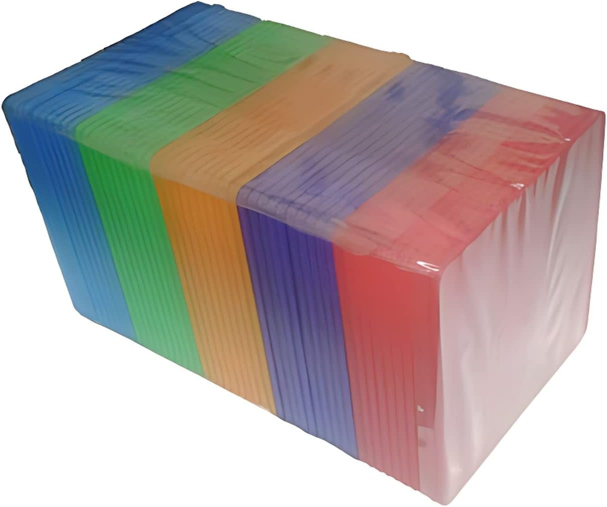 100 Slim Assorted Color Single VCD PP Poly Cases 5MM - Walmart.com