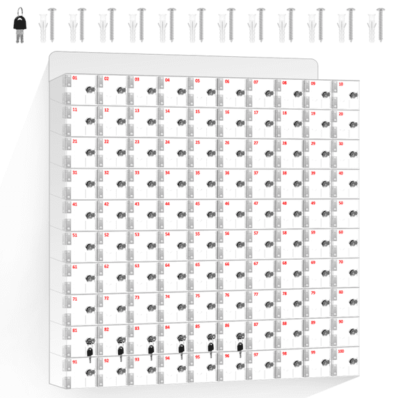 100 Slots Phone Locker Box, High-Density Acrylic Transparent Design ...
