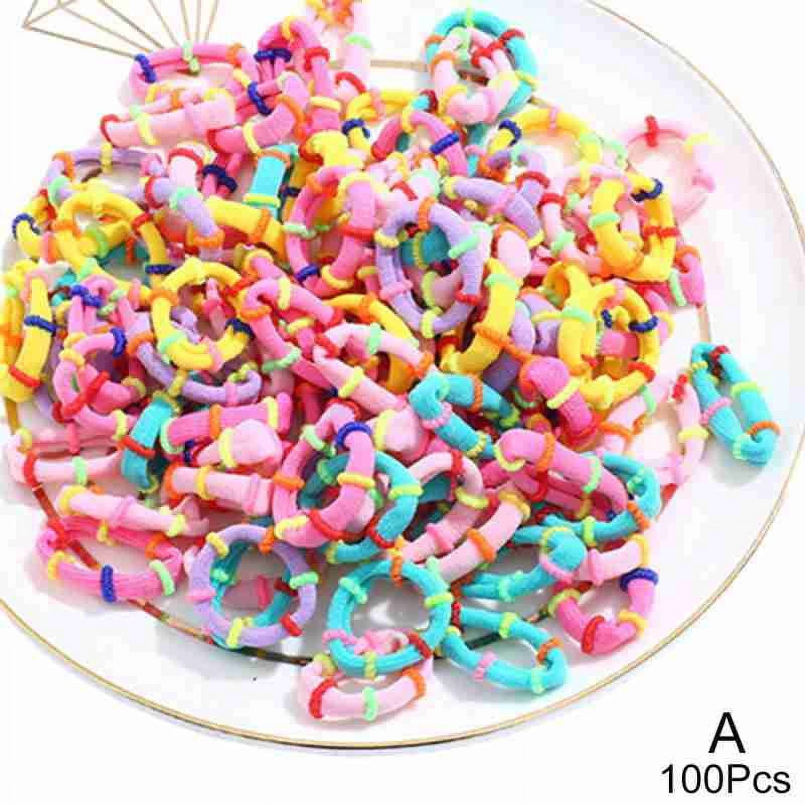100 Small Hair Elastics - Nylon Hair Loops for Braids, Ponytails, and ...