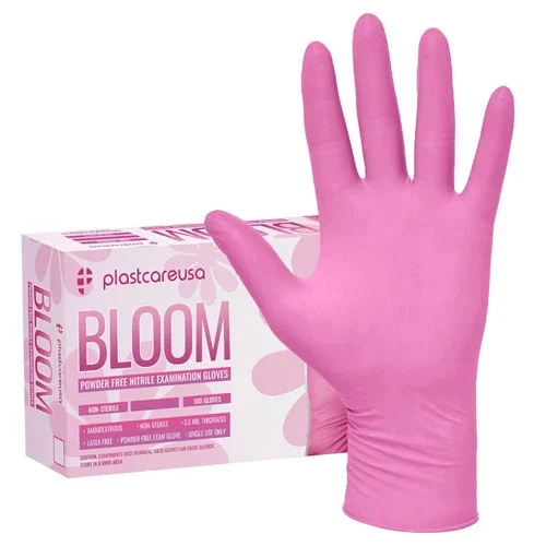 100 Small Nitrile Exam Disposable Pink Gloves, Latex & Powder Free ...