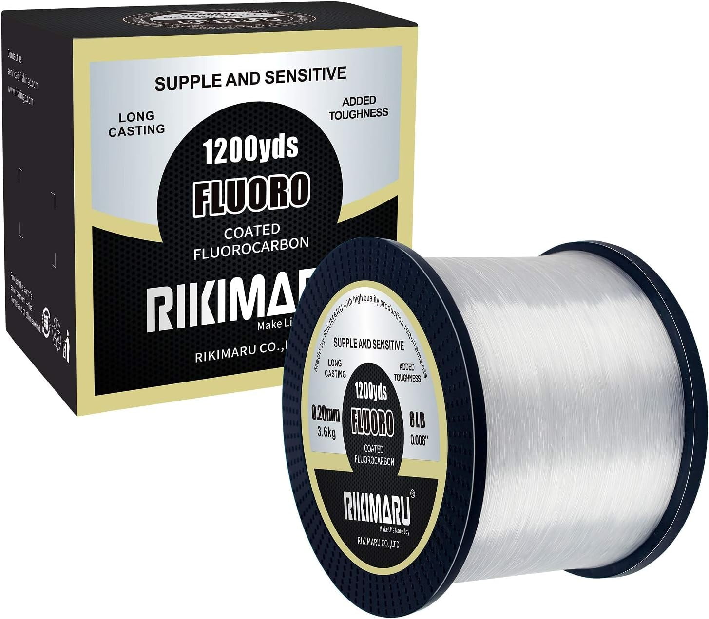 100% Soft Fluorocarbon Coated Fishing Line, High Strength Invisible ...