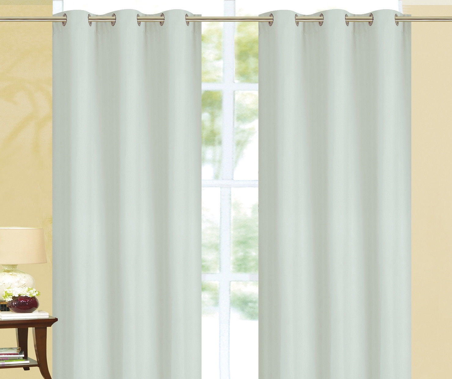 100% Solid Blackoutout Window Curtain Panel With Grommets - Walmart.com