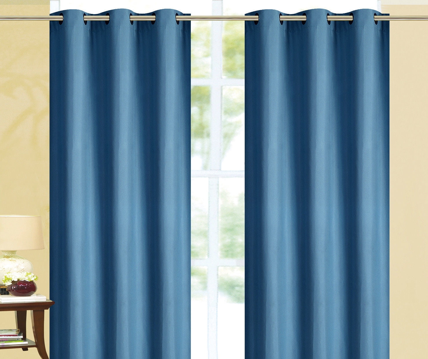 100% Solid Blackoutout Window Curtain Panel With Grommets - Walmart.com
