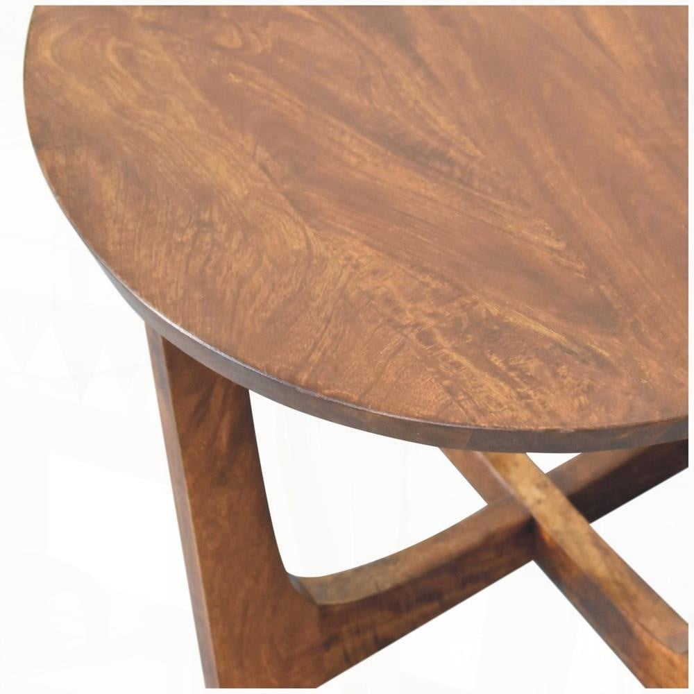 100% Solid Mango Wood with Chestnut Finish | Lulu Chestnut Side Table ...