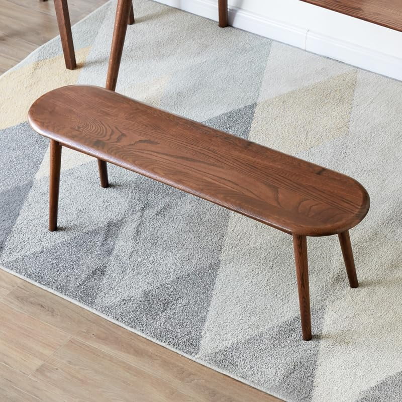 100% Solid Oak Indoor Dining Bench, Wood Bench for End of Bed with ...