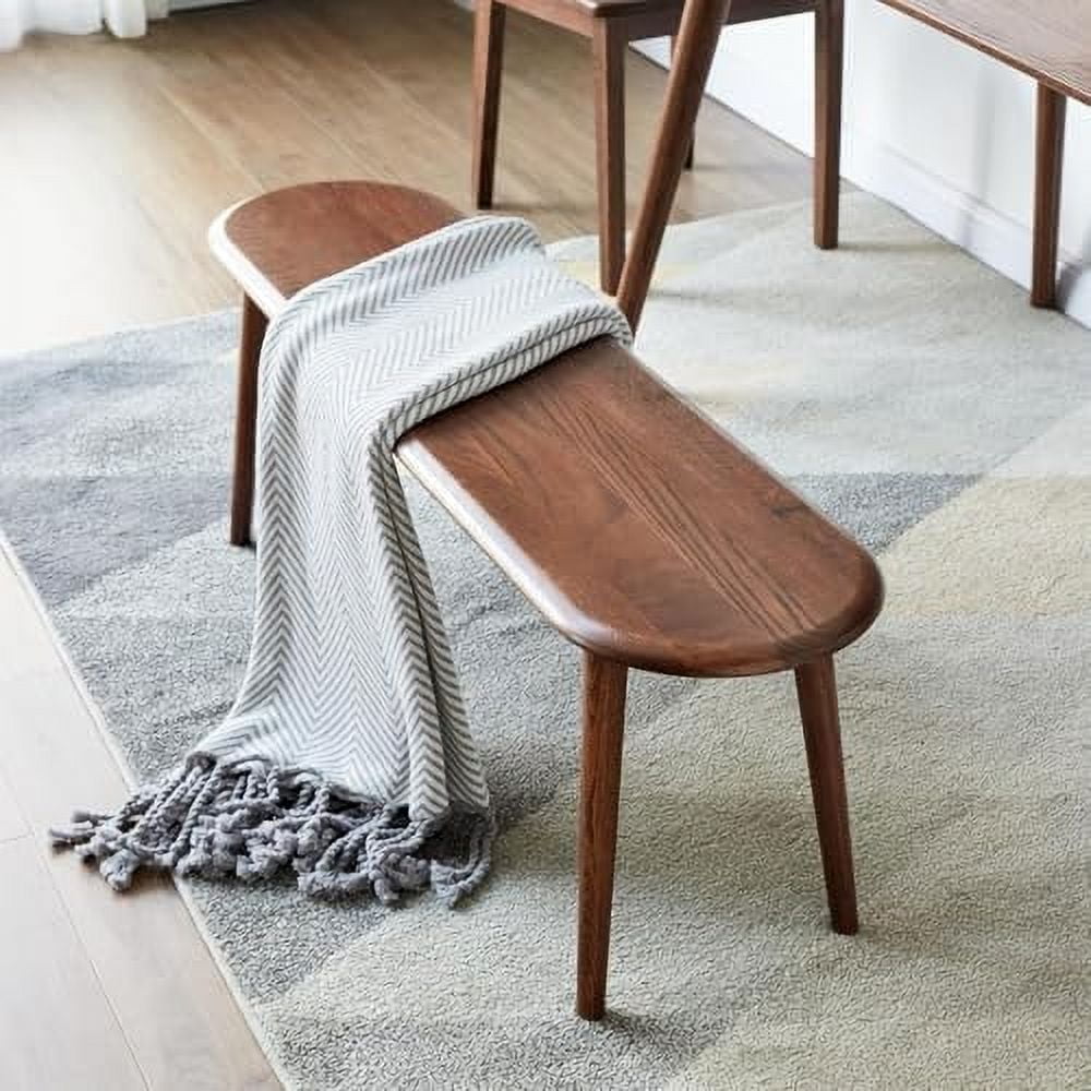 100% Solid Oak Indoor Dining Bench, Wood Bench for End of Bed with ...