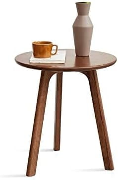 100% Solid Oak Round Side Table, Small Side Table for Small Spaces, 3 ...