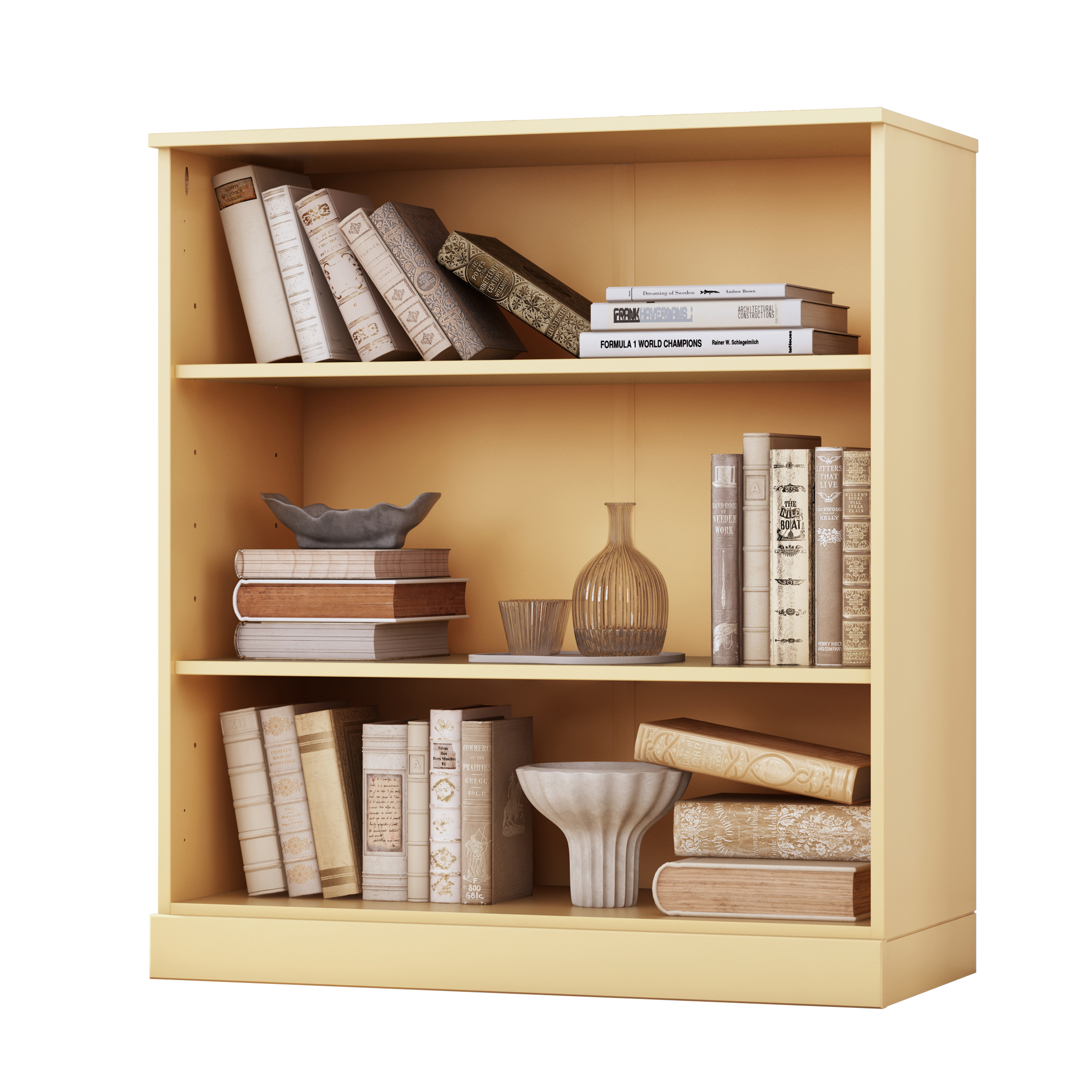 100% Solid Wood 3-Shelf Bookcase with Adjustable Shelves - Walmart.com