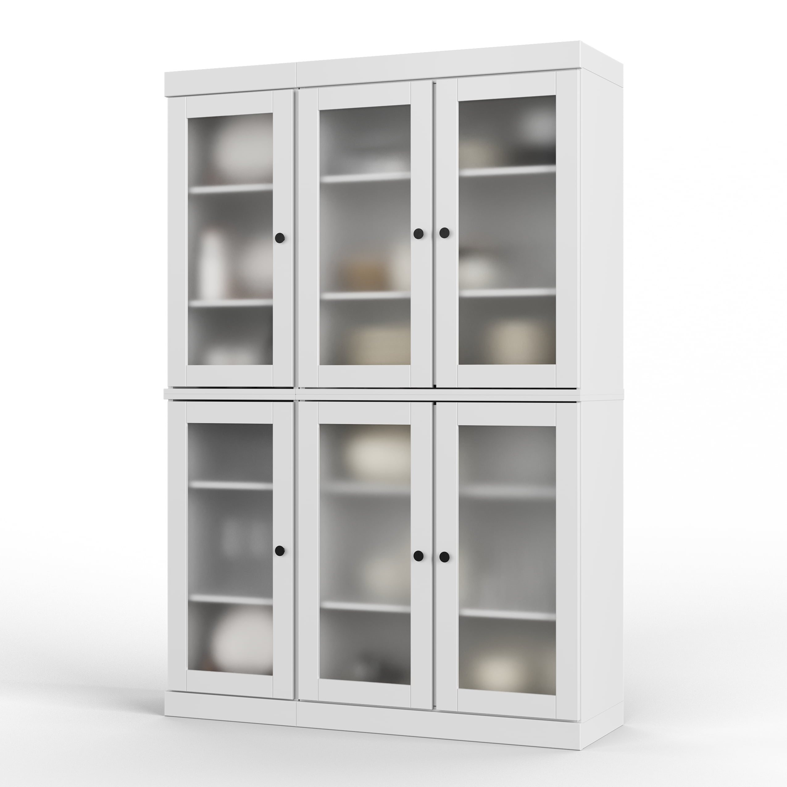 Palace Imports 100% Solid Wood 48.5" Pantry China Cabinet with Frosted ...