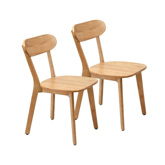 100% Solid Wood Dining Chairs Set of 2, Mid Century Modern Dining ...