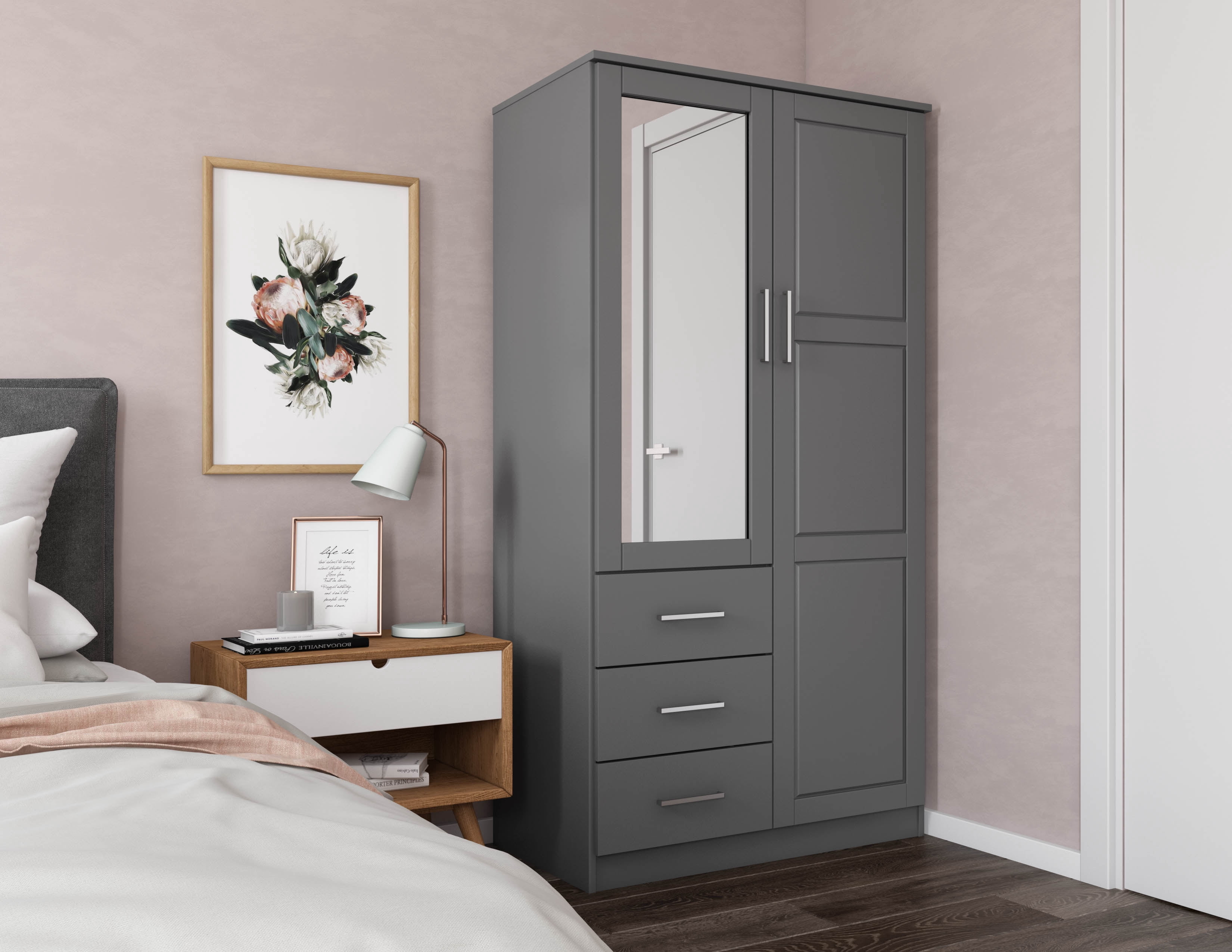Palace Imports 100% Solid Wood Metro Bedroom Pine Wardrobe Armoire ...