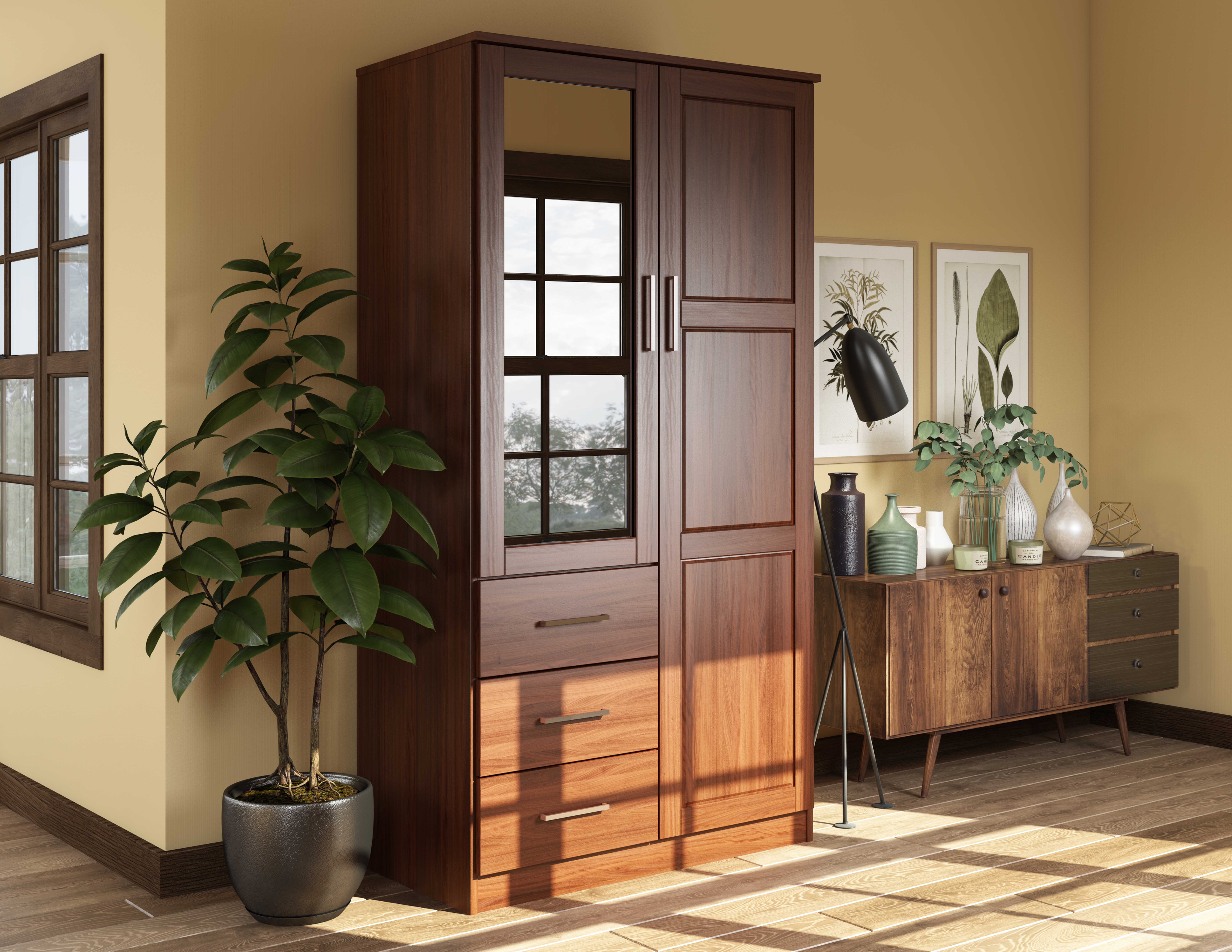 Palace Imports 100% Solid Wood Metro Bedroom Furniture Closet, Black ...