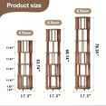 100%Solid Wood Rotating Bookshelf on Wheels,5 Tier, Round Revolving ...