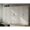 100% Solid Wood Kyle 4-Door Wardrobe Armoire with Solid Wood Doors ...