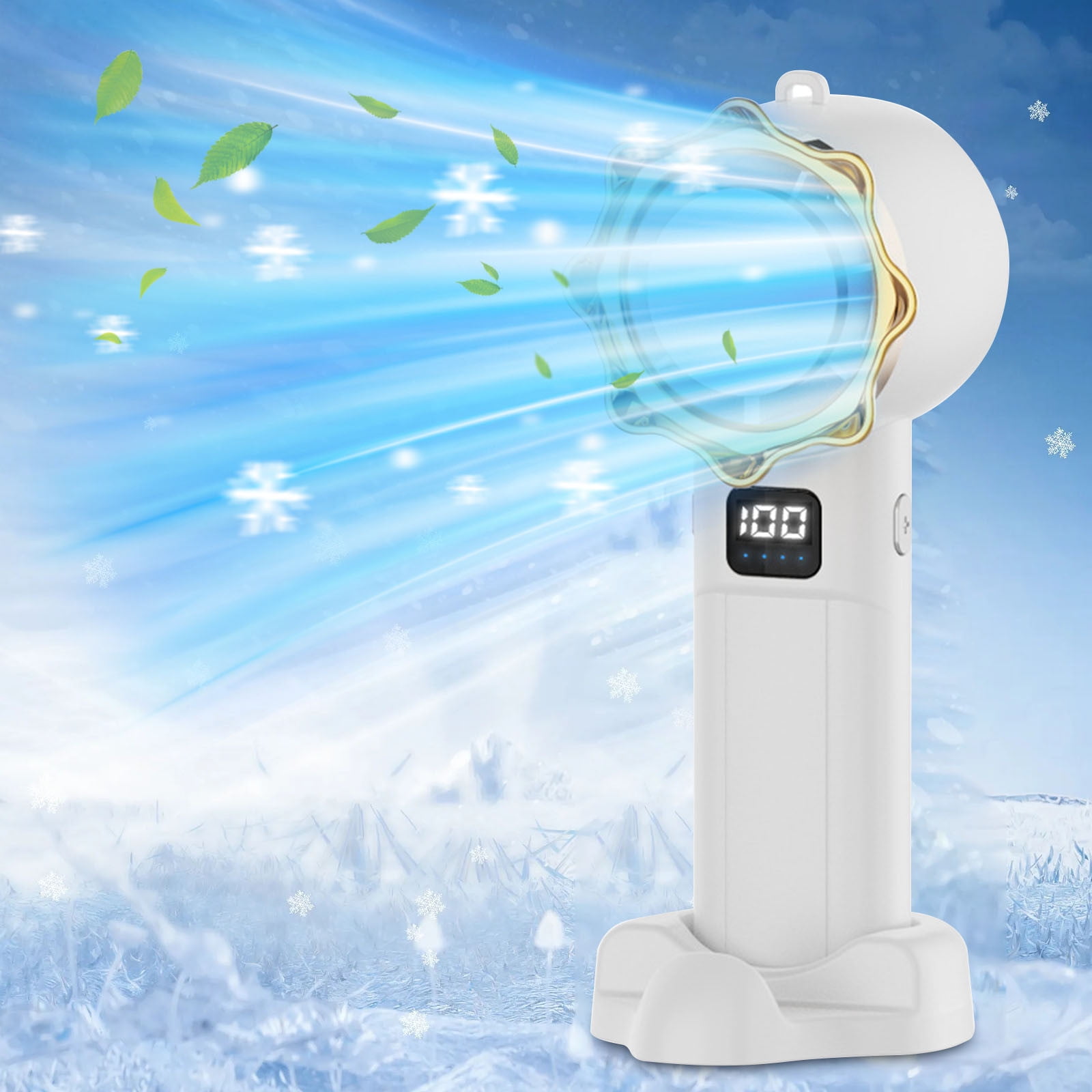 100-Speed Handheld Fan, USB Rechargeable, Portable Mini Fan, Turbo ...