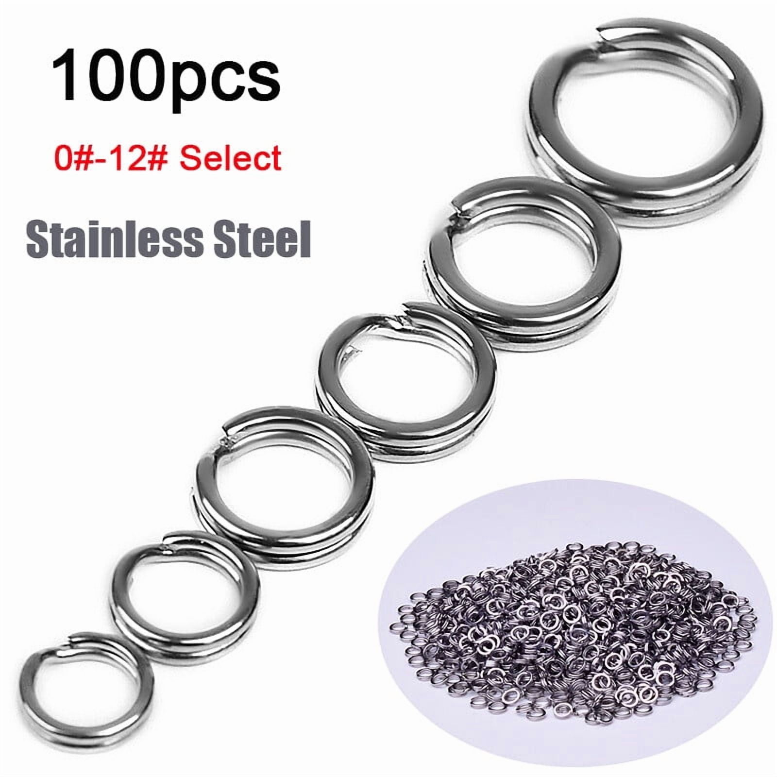 100 Stainless Steel Fishing Split Rings 25LB-350LB Heavy Saltwater Duty ...