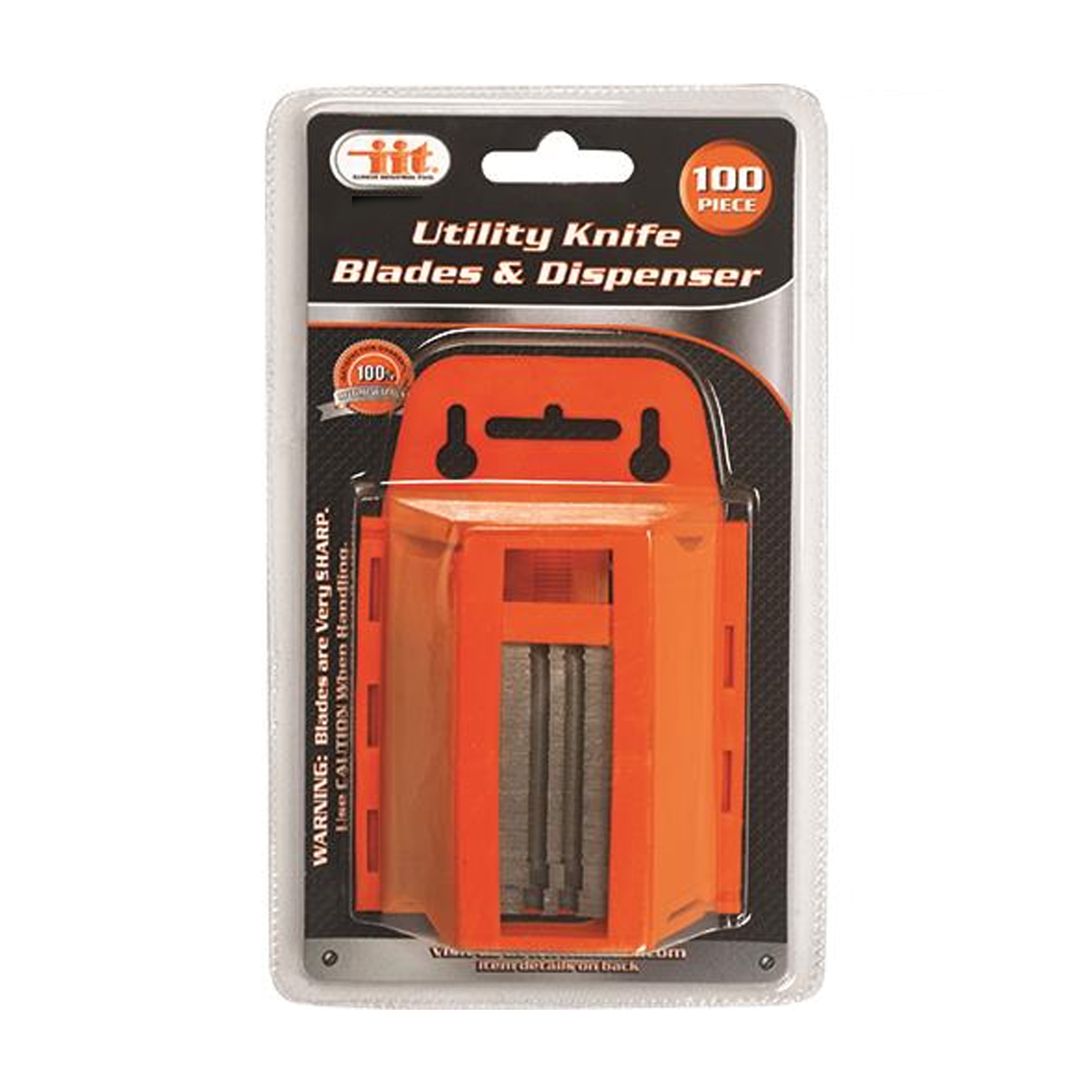 100 Standard Utility Knife Blades Box Cutter Razor Safety Dispenser ...