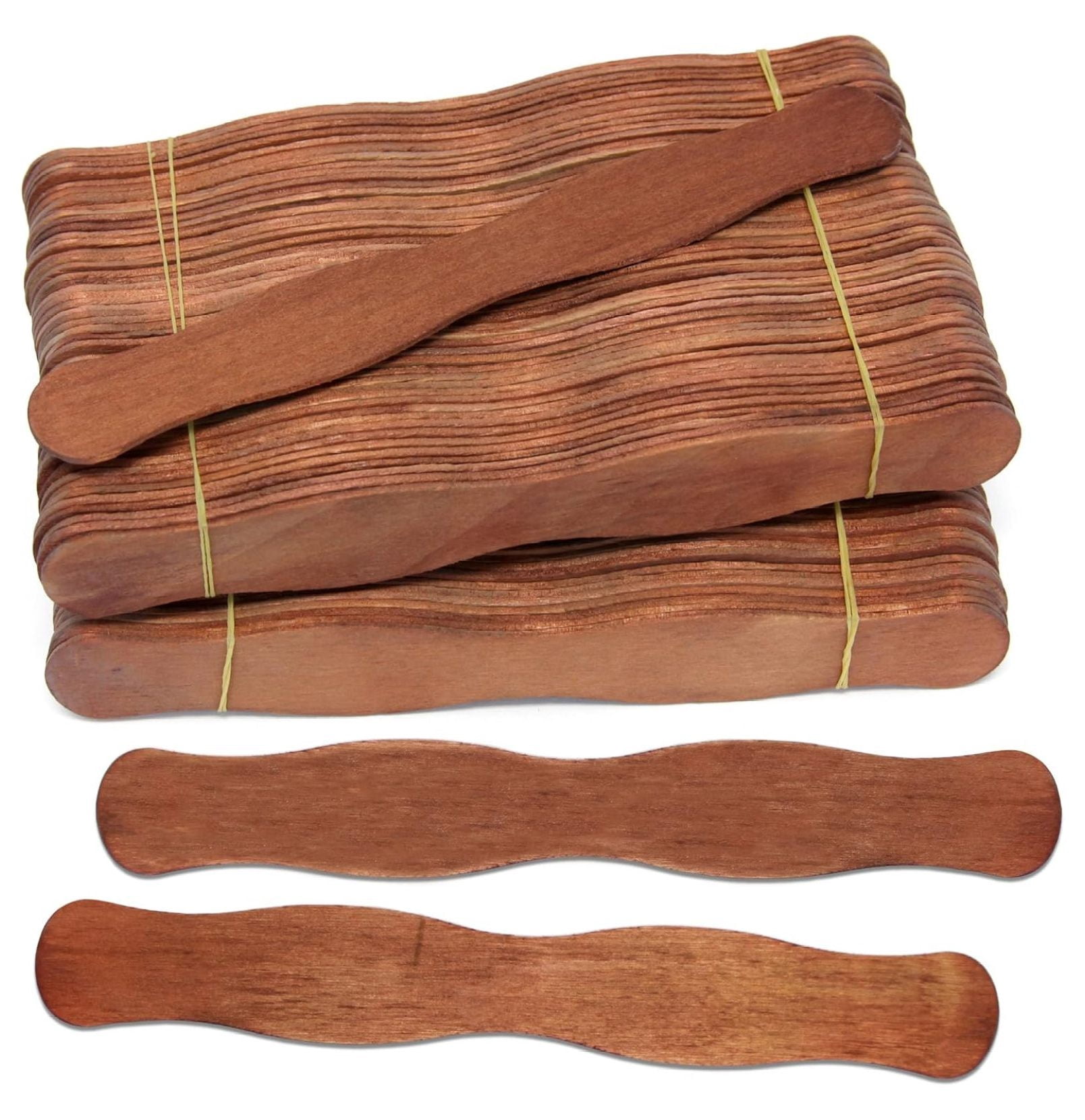 100 Sticks, Brown Color Wavy Sticks for Fan Handles, Supplies, Wedding ...