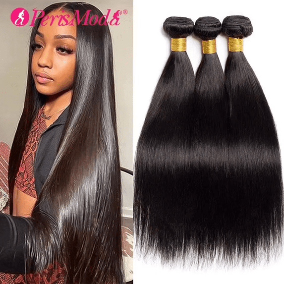 100% Straight Human Hair Bundles 1/3/4 Pcs Weave Bundles Human Hair ...