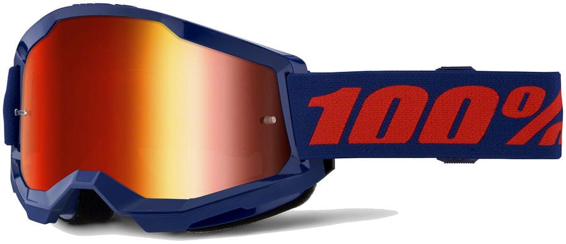 100% Strata 2 Goggles - Navy/Mirror Red - Walmart.com