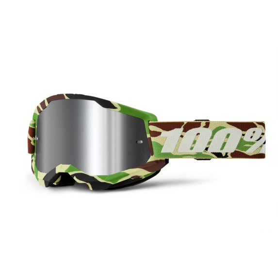 100% Strata 2 Off-Road Goggle (War Camo - Mirror Silver Lens) - Walmart.com