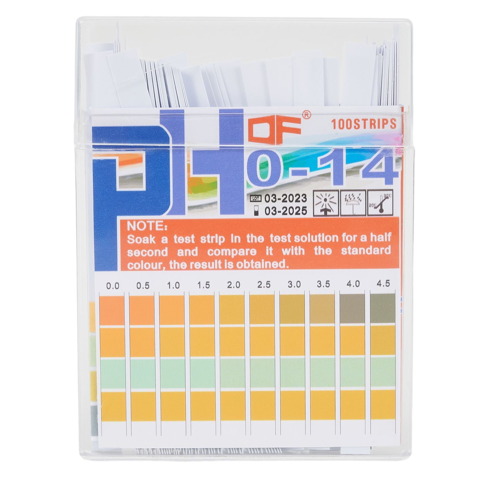 100 Strips Water pH Test Strips Range 0-14 (0.5) testing strips PH ...