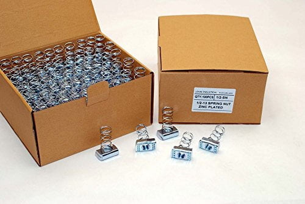 (100) Strut Channel Nuts 1/2-13 Standard Spring Zinc Plated Unistrut ...