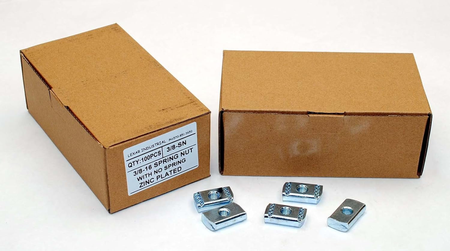 (100) Strut Channel Nuts 3/8-16 No Spring Zinc Plated Unistrut B-Line ...