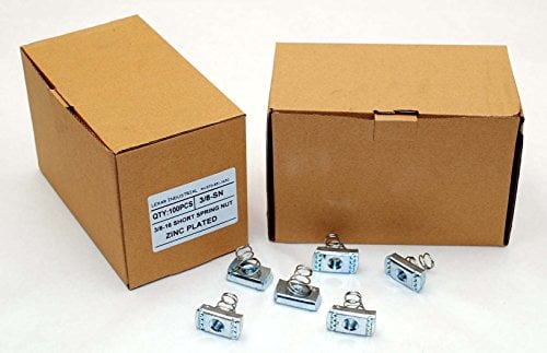 (100) Strut Channel Nuts 3/8-16 Short Spring Zinc Plated Unistrut Nut ...