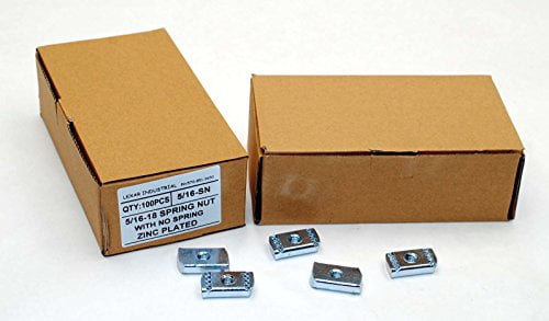 (100) Strut Channel Nuts 5/16-18 No Spring Zinc Plated Unistrut Nut ...