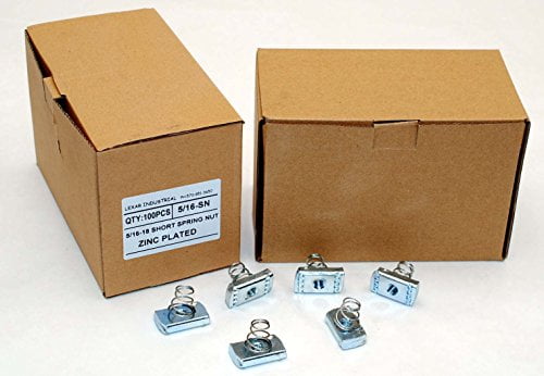(100) Strut Channel Nuts 5/16-18 Short Spring Zinc Plated Unistrut Nut ...