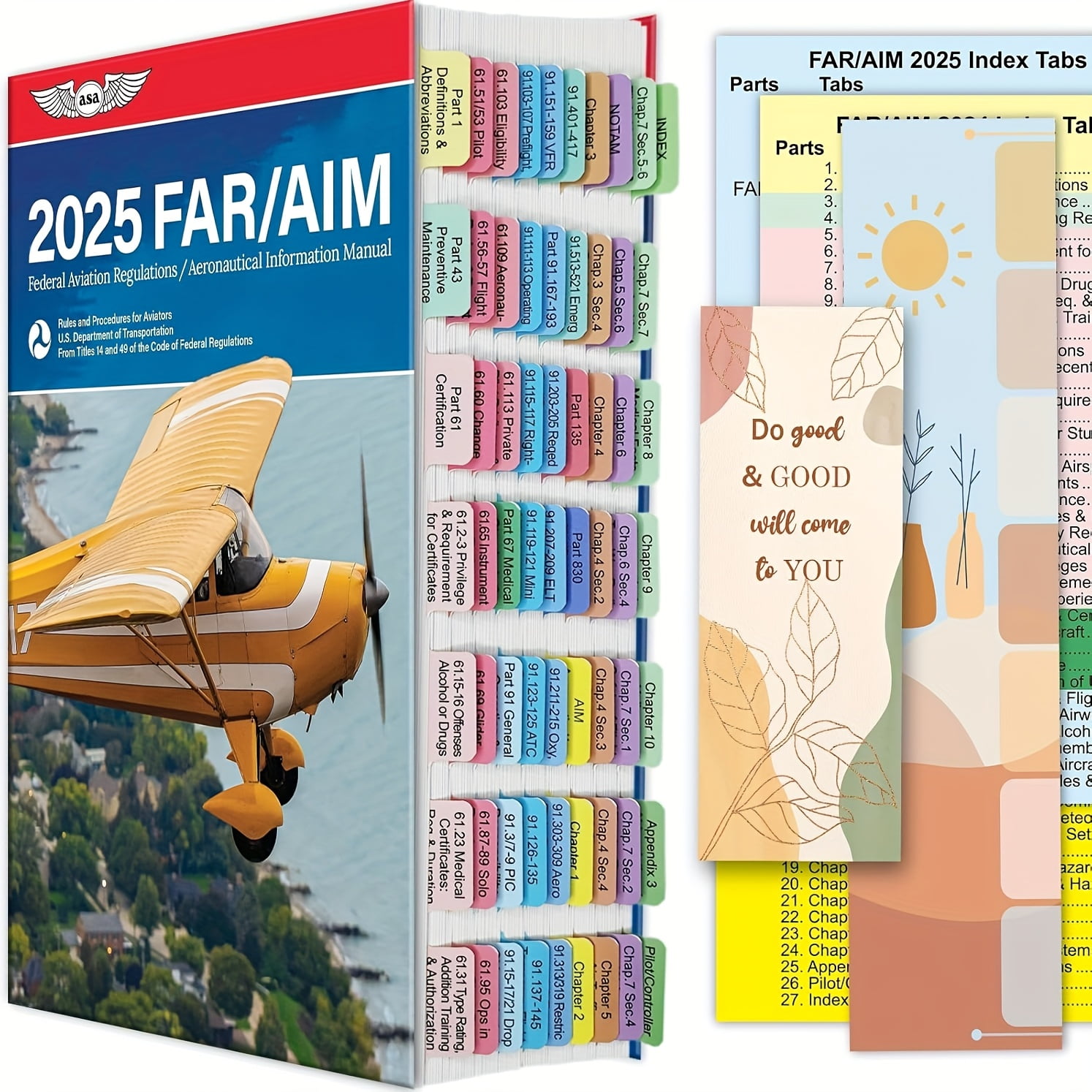 100 Tabs For FAR/AIM 2025 Private Pilot (with No Book), Color-Coded ...